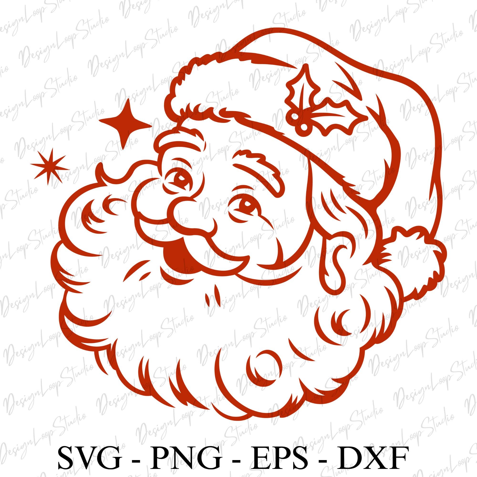 Santa Face Svg, Santa Claus Svg, Santa Svg, Christmas Svg, Vintage ...