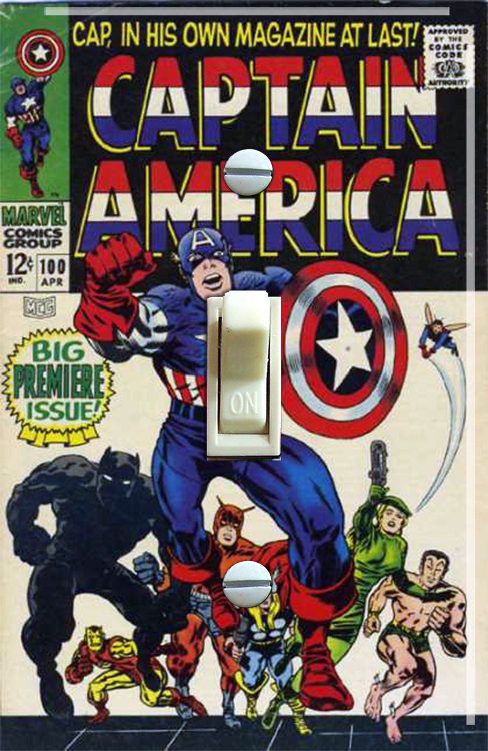 Vintage Captain America 100 1968 Switch Plate Cover Wall | Etsy