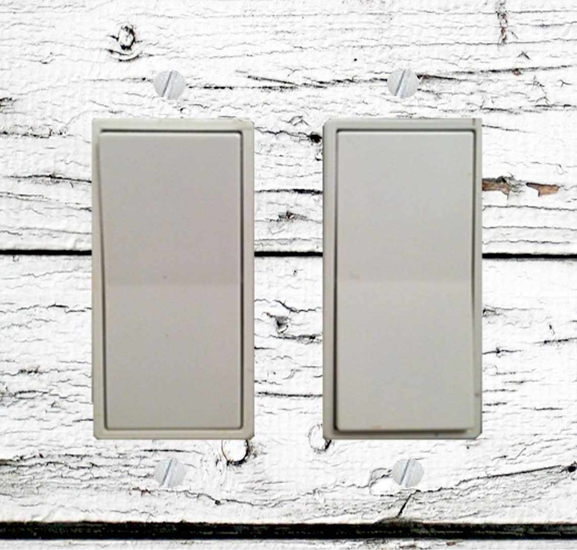 Chippy White Painted Faux Wood Light Switch Plate Switch | Etsy