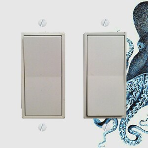 Vintage Blue Octopus Illustration, Switch Plate Cover, Wall Plate, Home ...