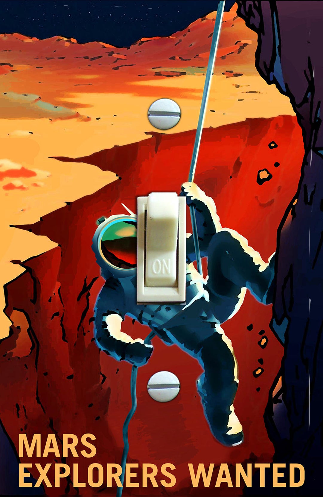 MARS Explorers Wanted NASA Recruitment Retro Poster, Switch Plate Cover ...