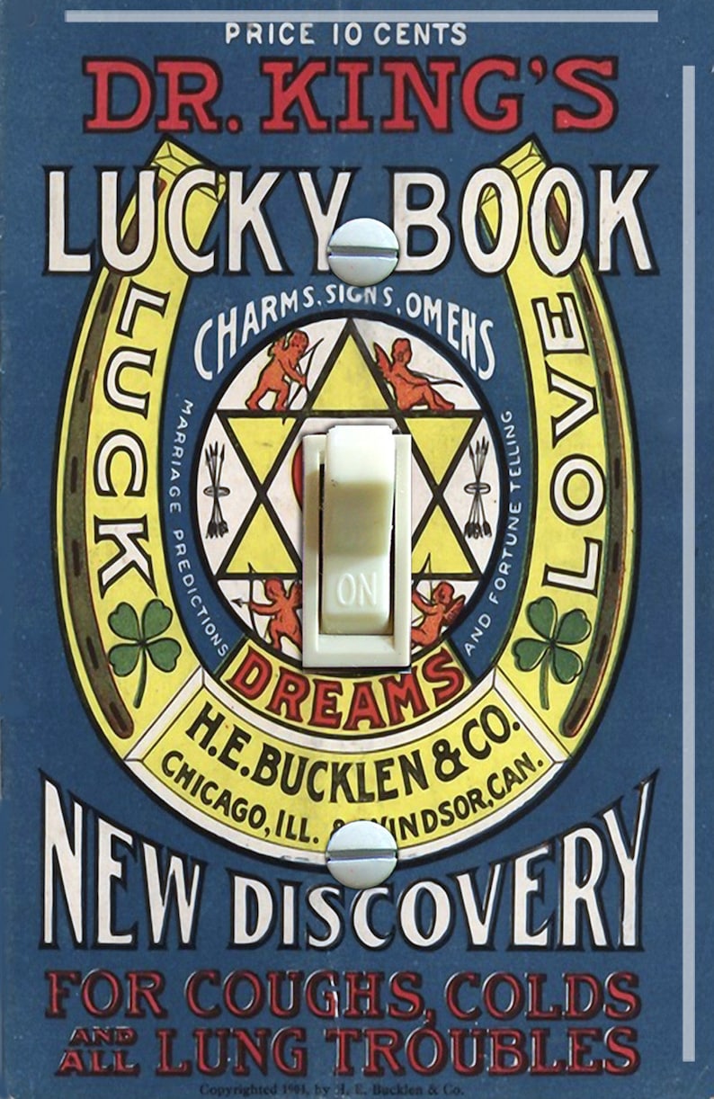 LUCKY BOOK Vintage Advertising, Switch Plate Cover, Wall Plate, Single ...