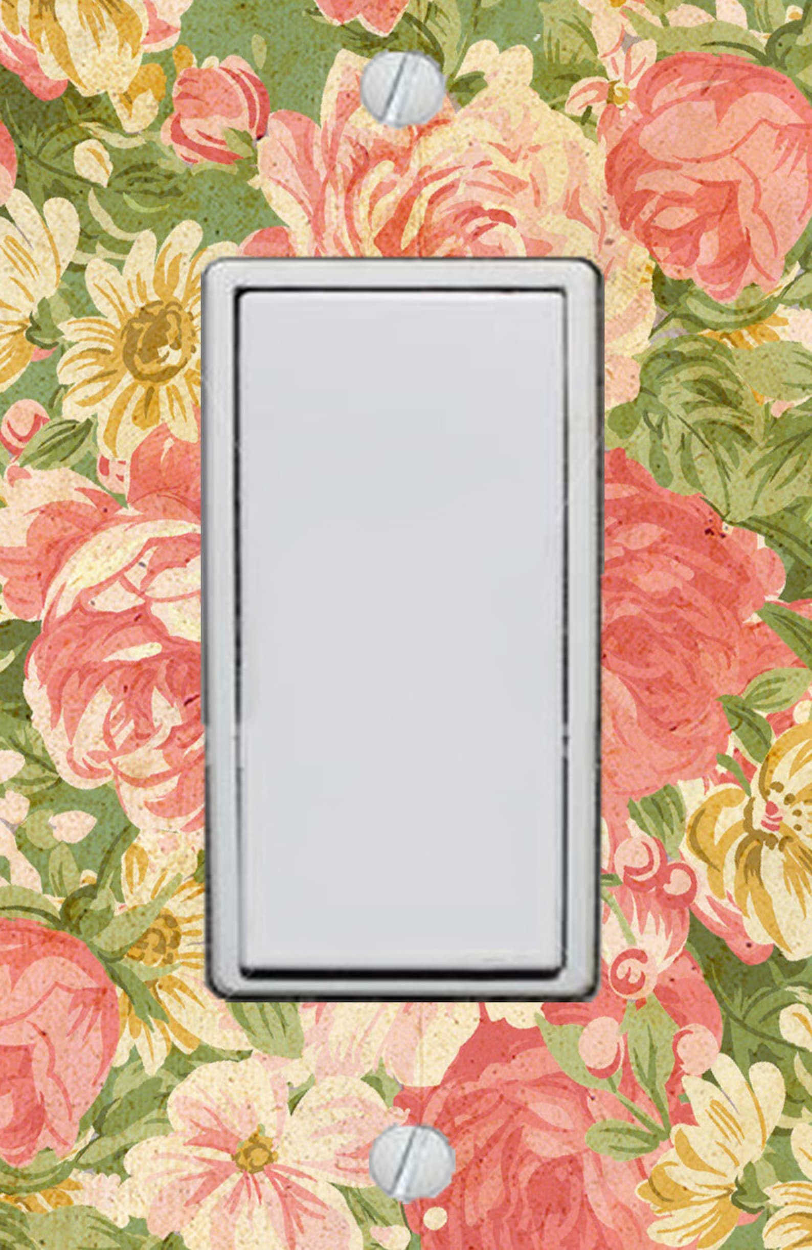 Pink Rose Floral Wallpaper Switch Plate Cover Wall Plate - Etsy