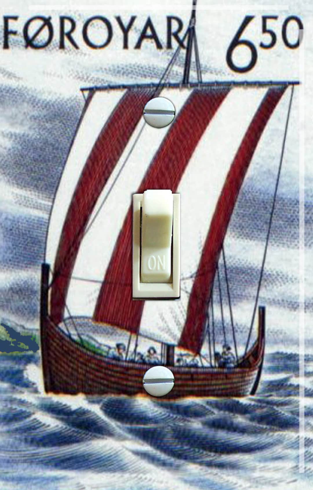 VIKING Ship Vintage Travel Poster, Switch Plate Cover, Wall Plate ...