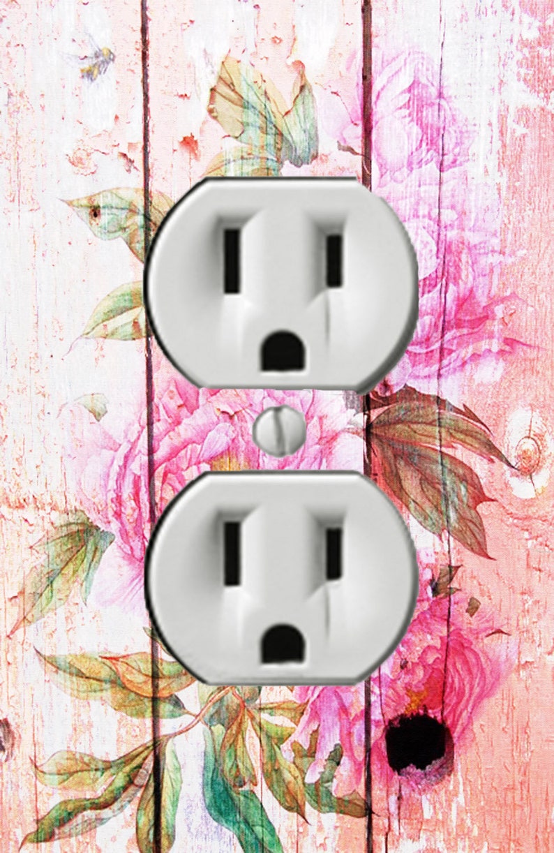 Distressed Aged Painted Faux Wood and Pink Floral Light Switch | Etsy