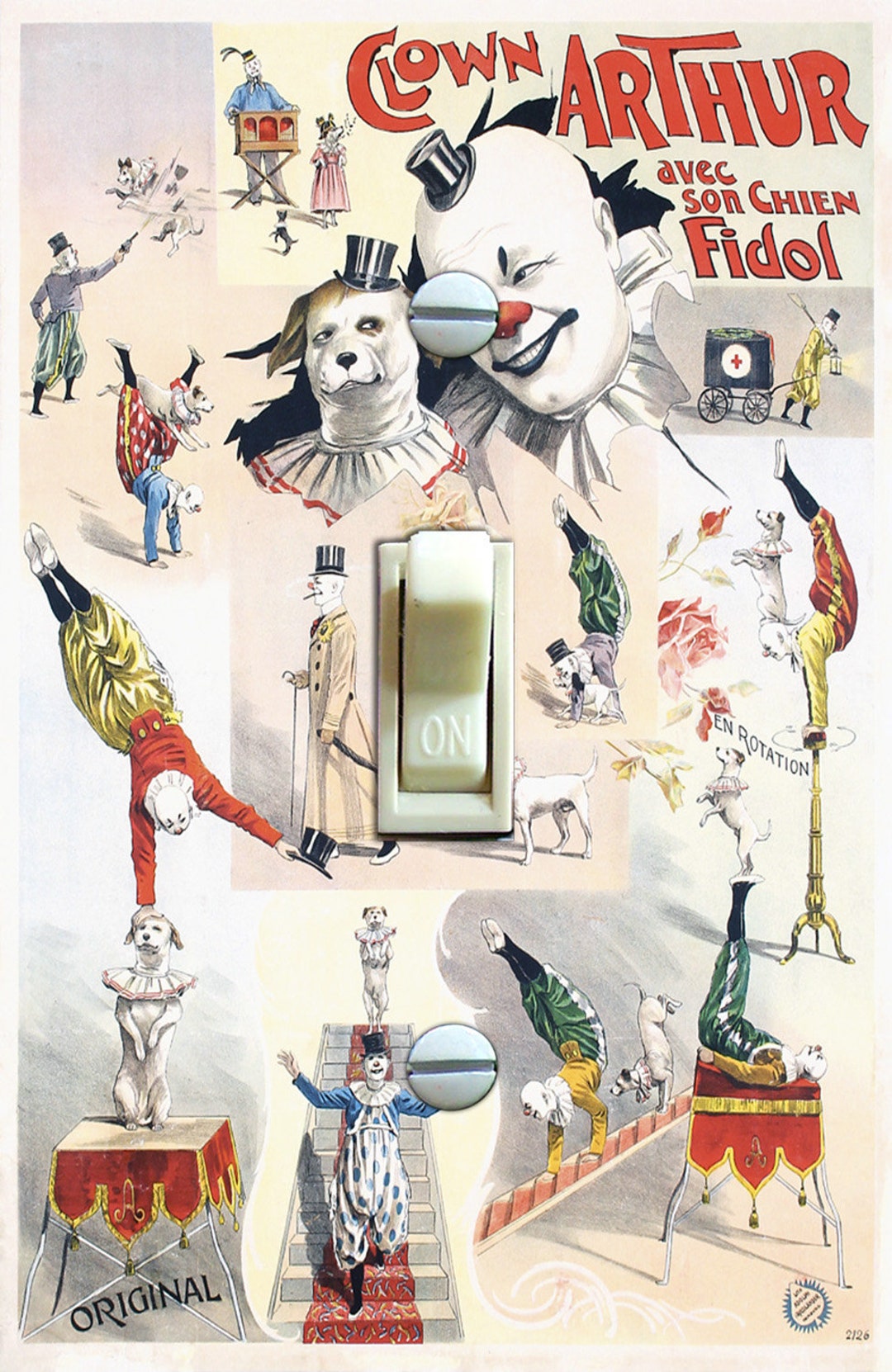 1900s Friedlander Circus Poster, Switch Plate Cover, Wall Plate, Single ...