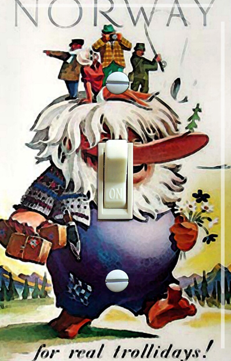 TROLL Vintage Travel Poster, Switch Plate Cover, Wall Plate, Single ...