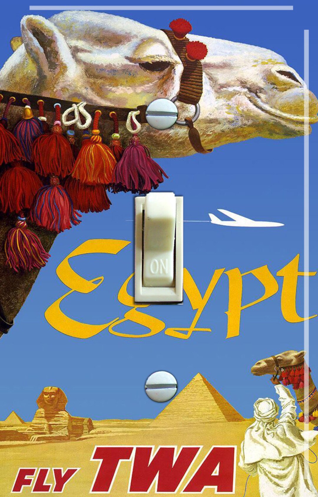 EGYPT CAMEL Vintage Travel Poster, Switch Plate Cover, Wall Plate ...