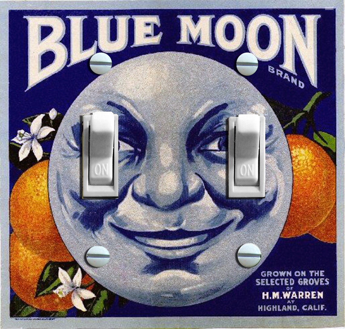 Blue Moon Brand Vintage Crate Label Switch Plate Cover Light | Etsy