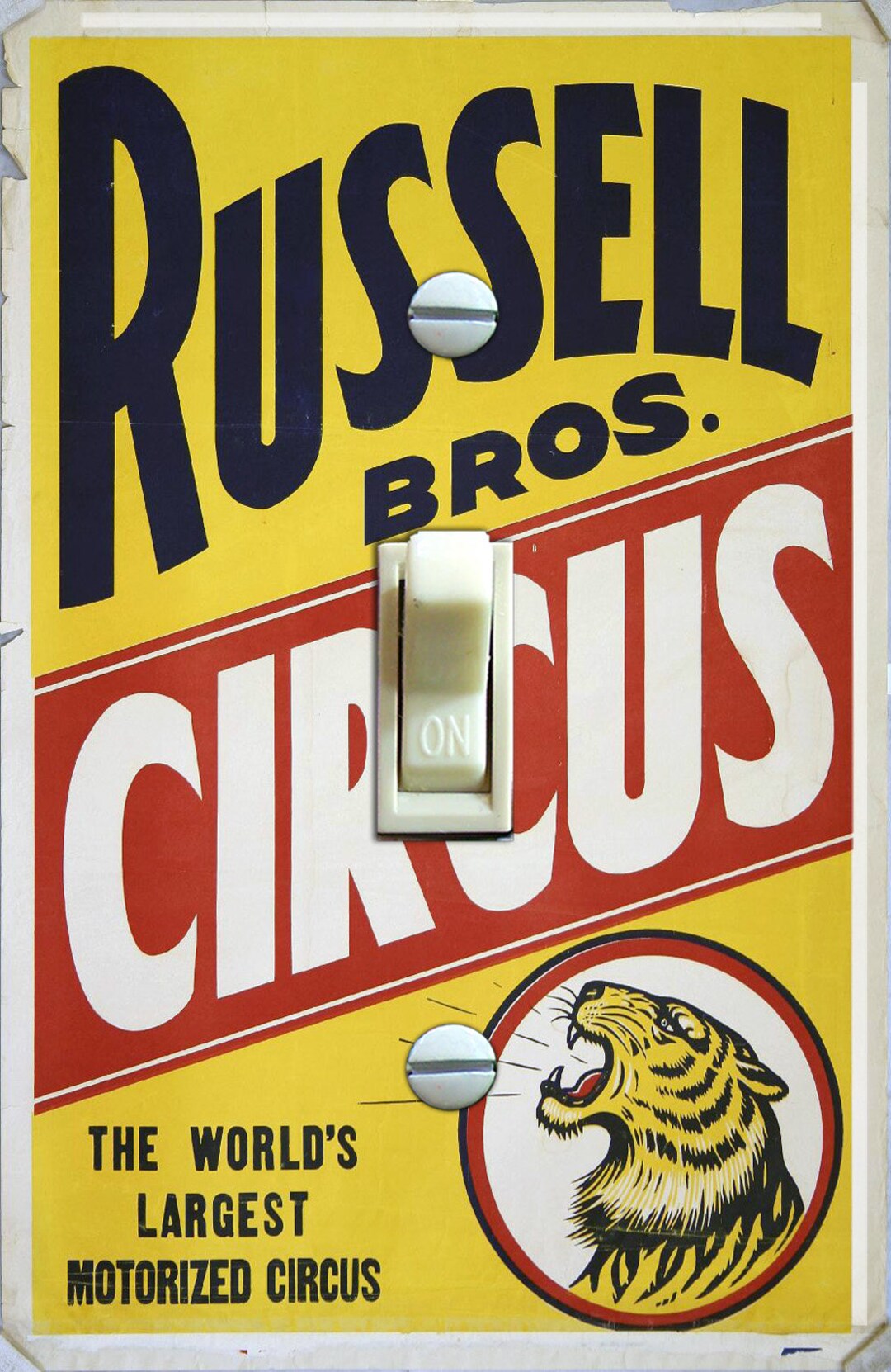 Vintage Russell Bros Circus Poster, Switch Plate Cover, Wall Plate ...