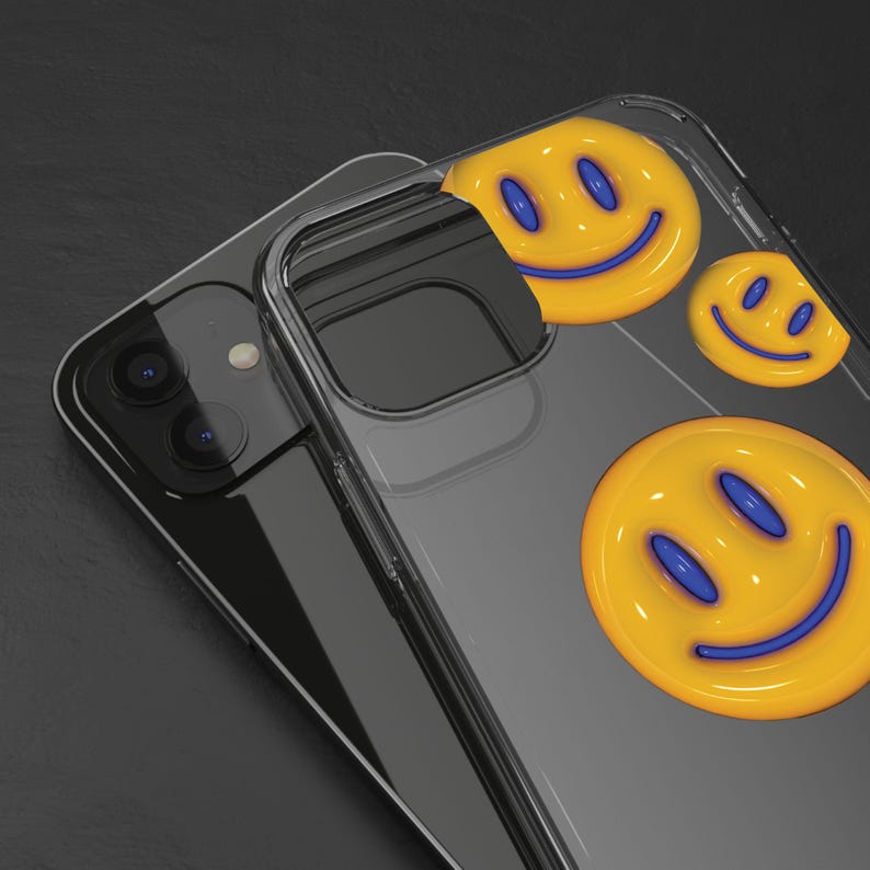 Smiley Balloons Clear iPhone Case, 3D Inflatable Smiley Face, iPhone 12 ...