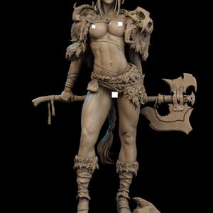 3D STL File – Barbarian Queen NSFW Figurine – Fantasy 3D Print Model for Tabletop Gaming ...