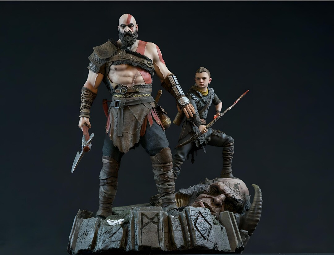 Kratos and Atreus 3D Print Model STL – God of War Diorama – High Detail ...