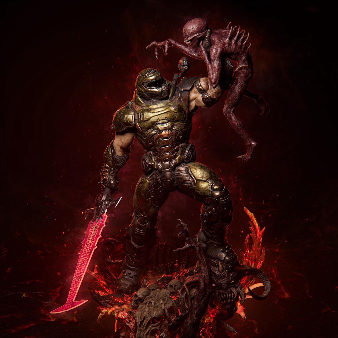 Doom Slayer 3D Print Model | High-detail STL File for Sci-fi Gaming ...