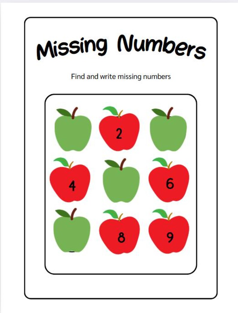 Missing Number Worksheets Printable| Preschool & Kindergarten Math ...