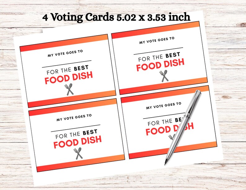 Food Contest Printable Kit – Signs – Instant Download - Etsy