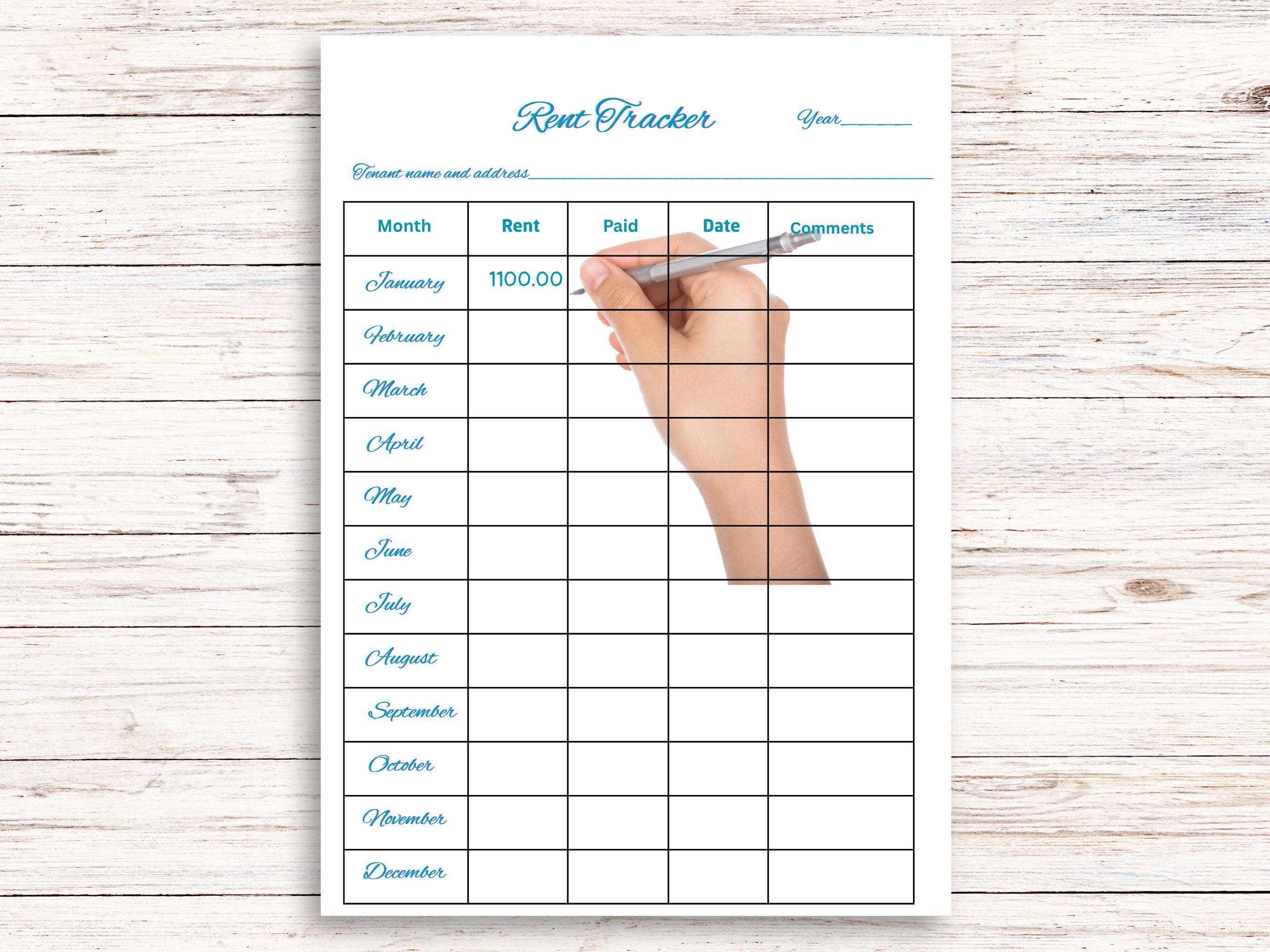 Printable Tenant Rent Tracker: Landlord Organizer (digital Download) - Etsy