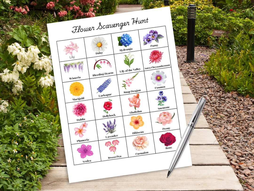 Flower Scavenger Hunt Printable | Spring Nature Walk Activity for Kids ...