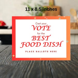 Food Contest Printable Kit – Signs – Instant Download - Etsy