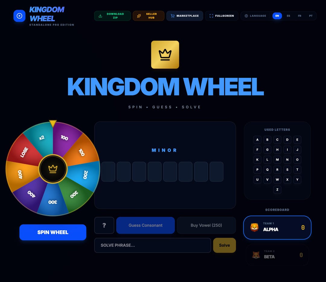Kingdom Wheel: Interactive Bible Word Game for TV & Family Worship Base ...