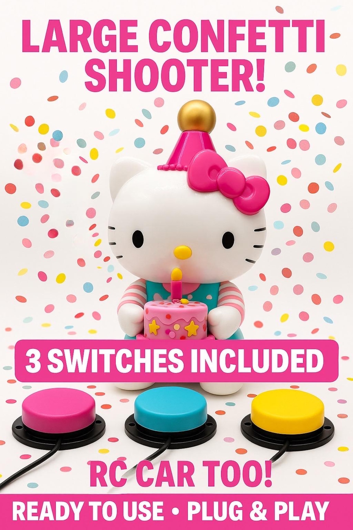 Switch-adapted Hello Kitty RC Confetti Shooter – Inclusive Cause-and ...