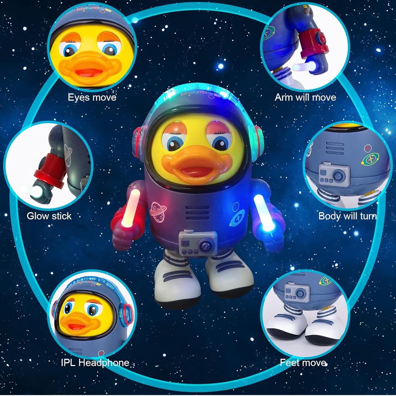 Switch-adapted Dancing Space Duck – Lights, Music & Motion - Etsy