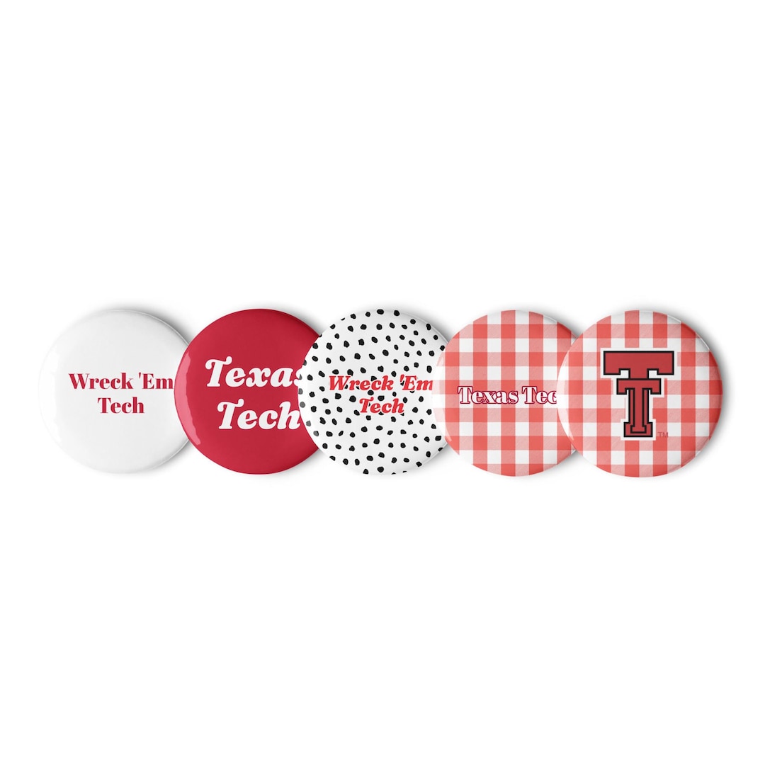 Set of Cute and Trendy Texas Tech Pin Buttons. Perfect for Game-days ...