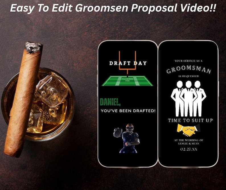 Editable Groomsmen Proposal Video Canva Template, MP4 Digital Invite ...