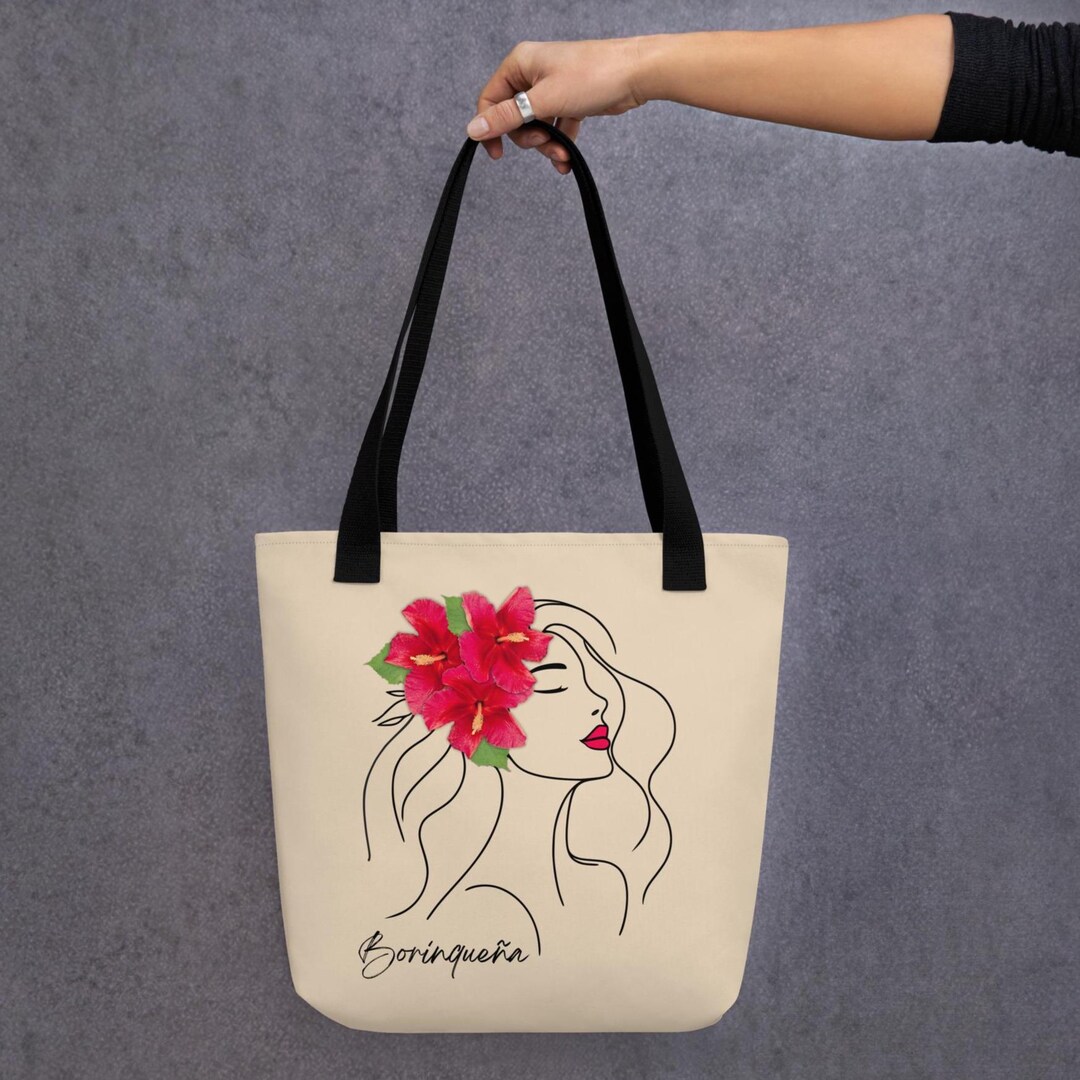 Borinqueña Tote Bag, Flor De Maga Fabric Bag, Boricua Women's Bag ...