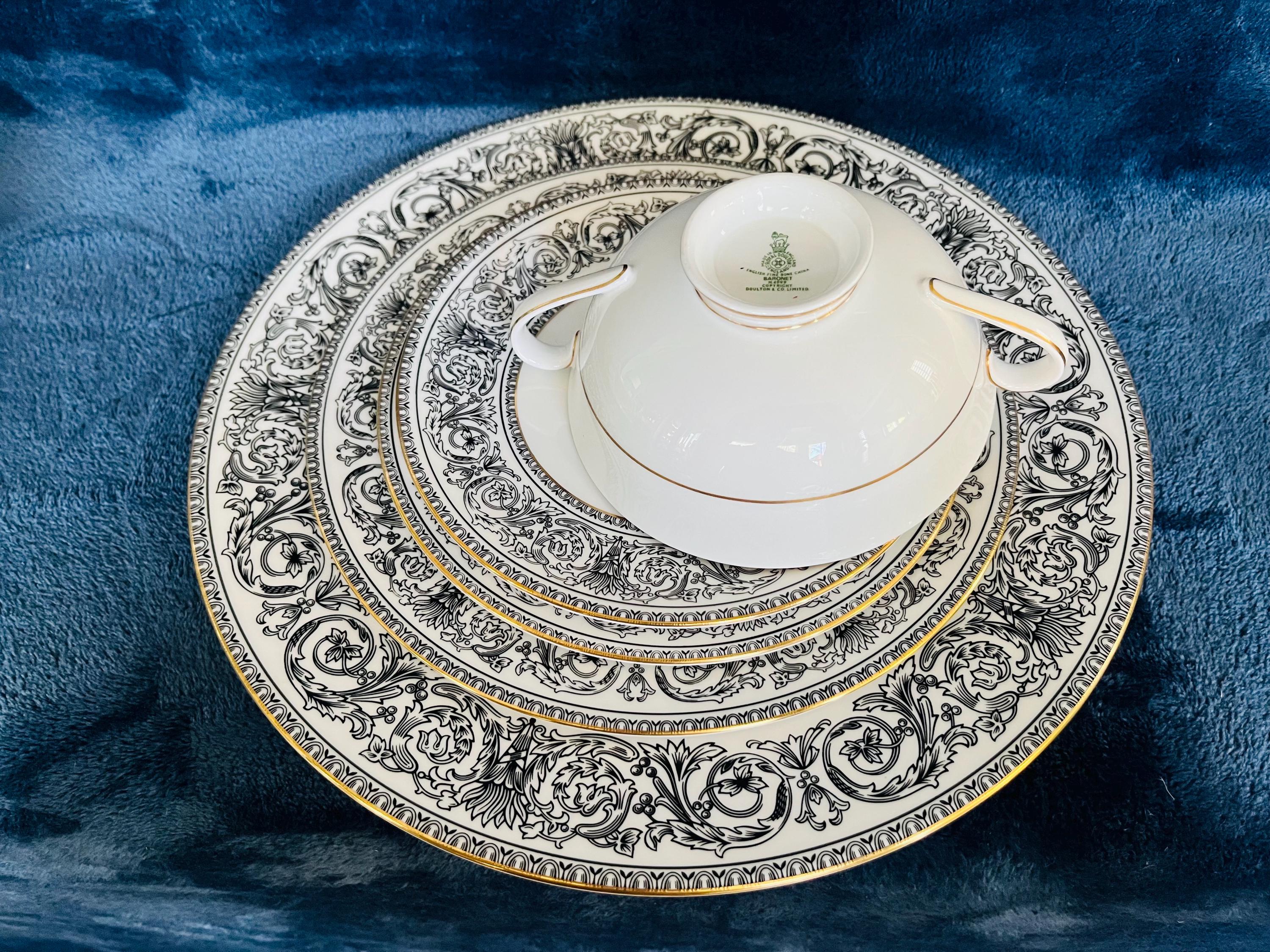 Vintage Royal Doulton “baronet” Bone China Dinnerware From England - Etsy