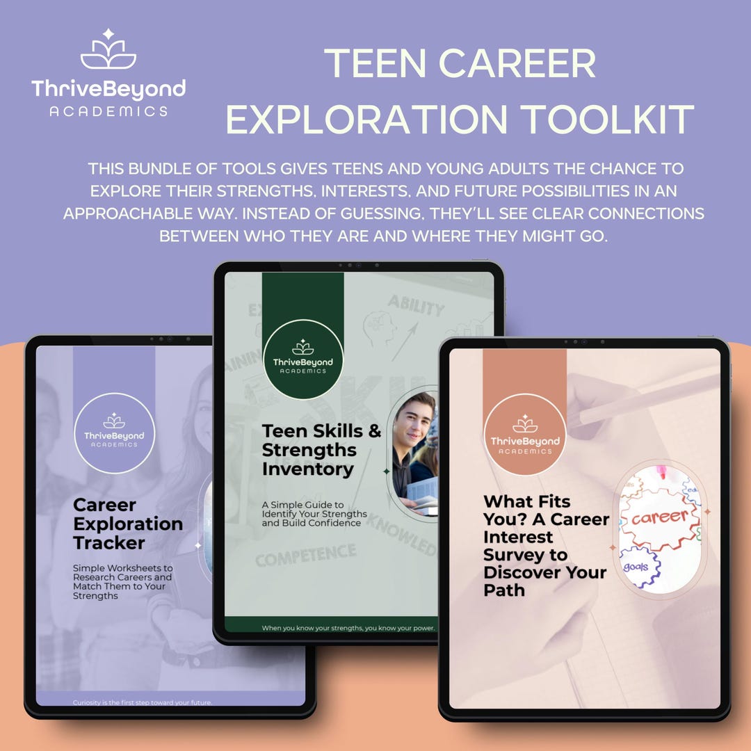 Teen Career Exploration Toolkit: Skills Inventory, Survey, Tracker (PDF ...