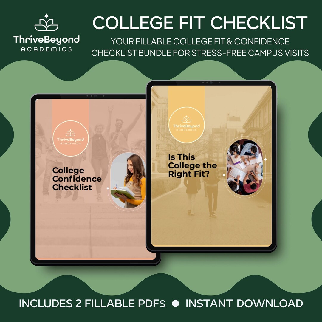 College Fit & Confidence Checklist – Printable Campus Visit or Tour ...