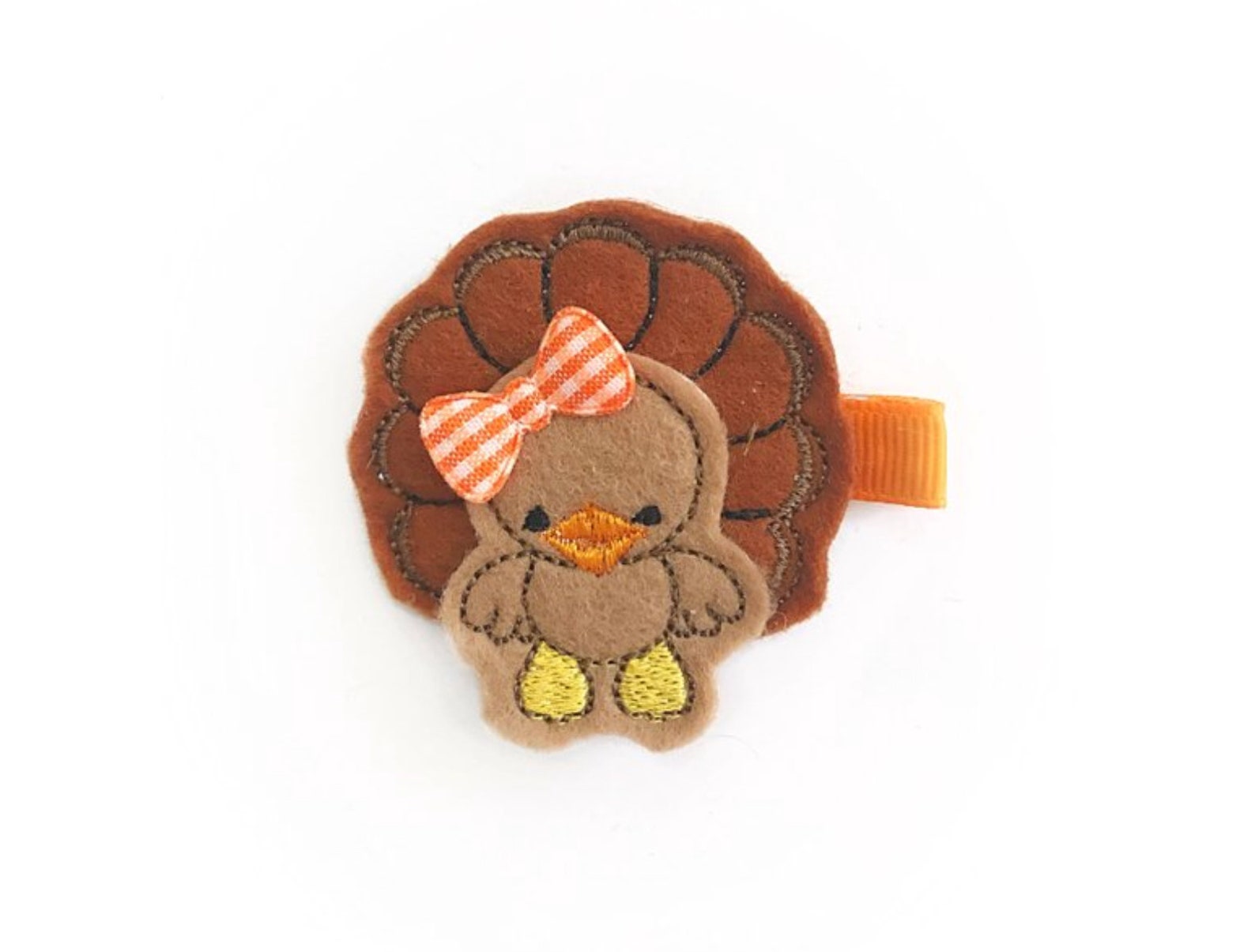 Turkey Felt Hair Clip / Thanksgiving Hair Clip / Baby Hair - Etsy
