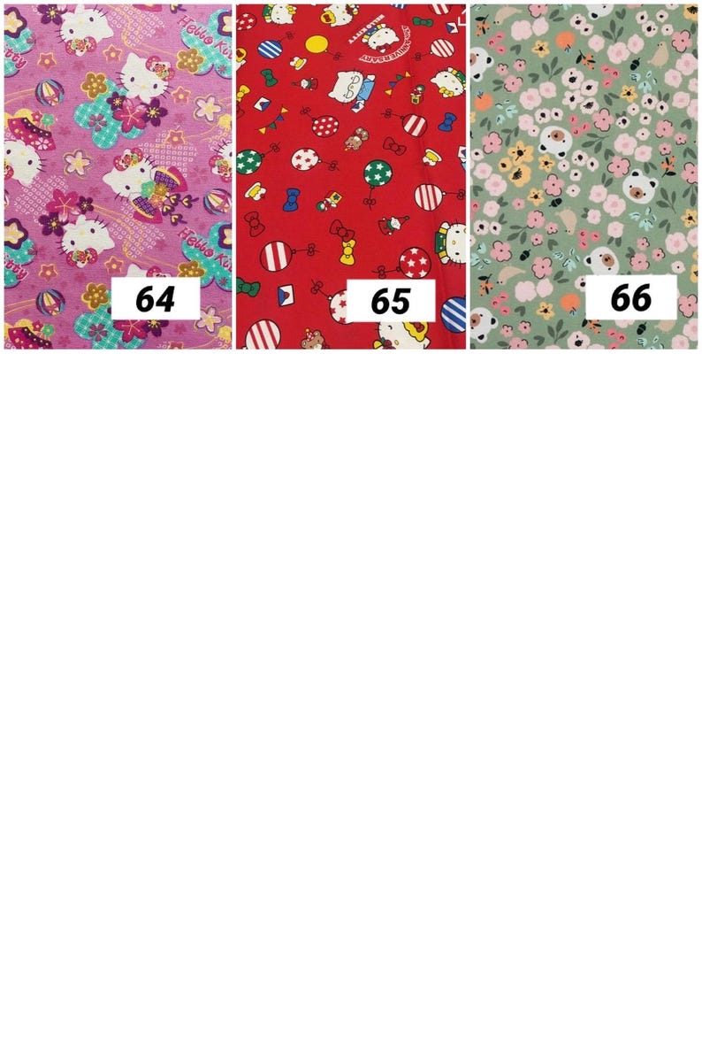 Hello Kitty Quarter Fabric, Fat Quarters, Sanrio Fabric , Japanese ...