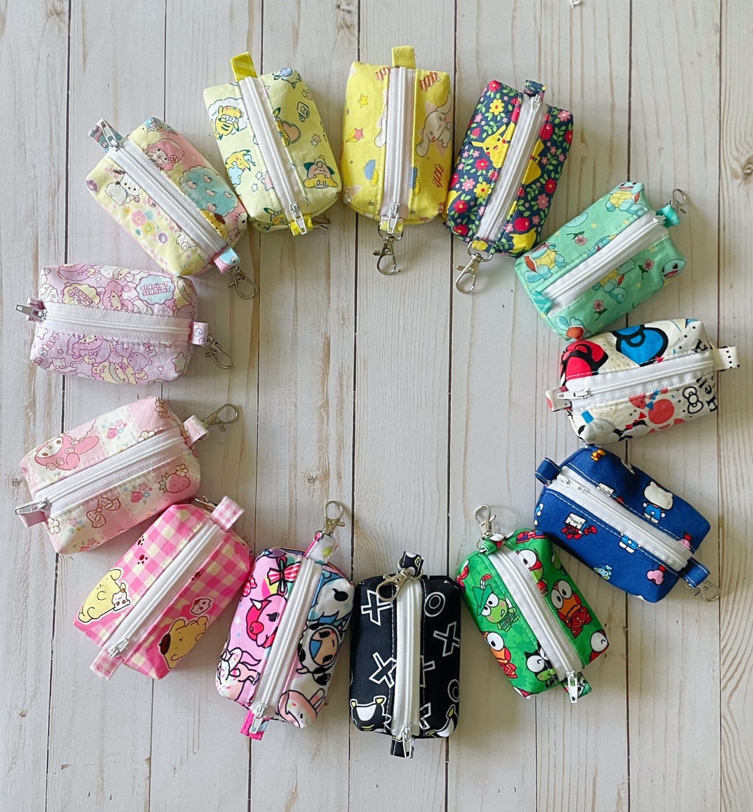 Keychain Pouch / Coin Purse / Small Boxy Zippered Bag / Mini Bag / Mini ...