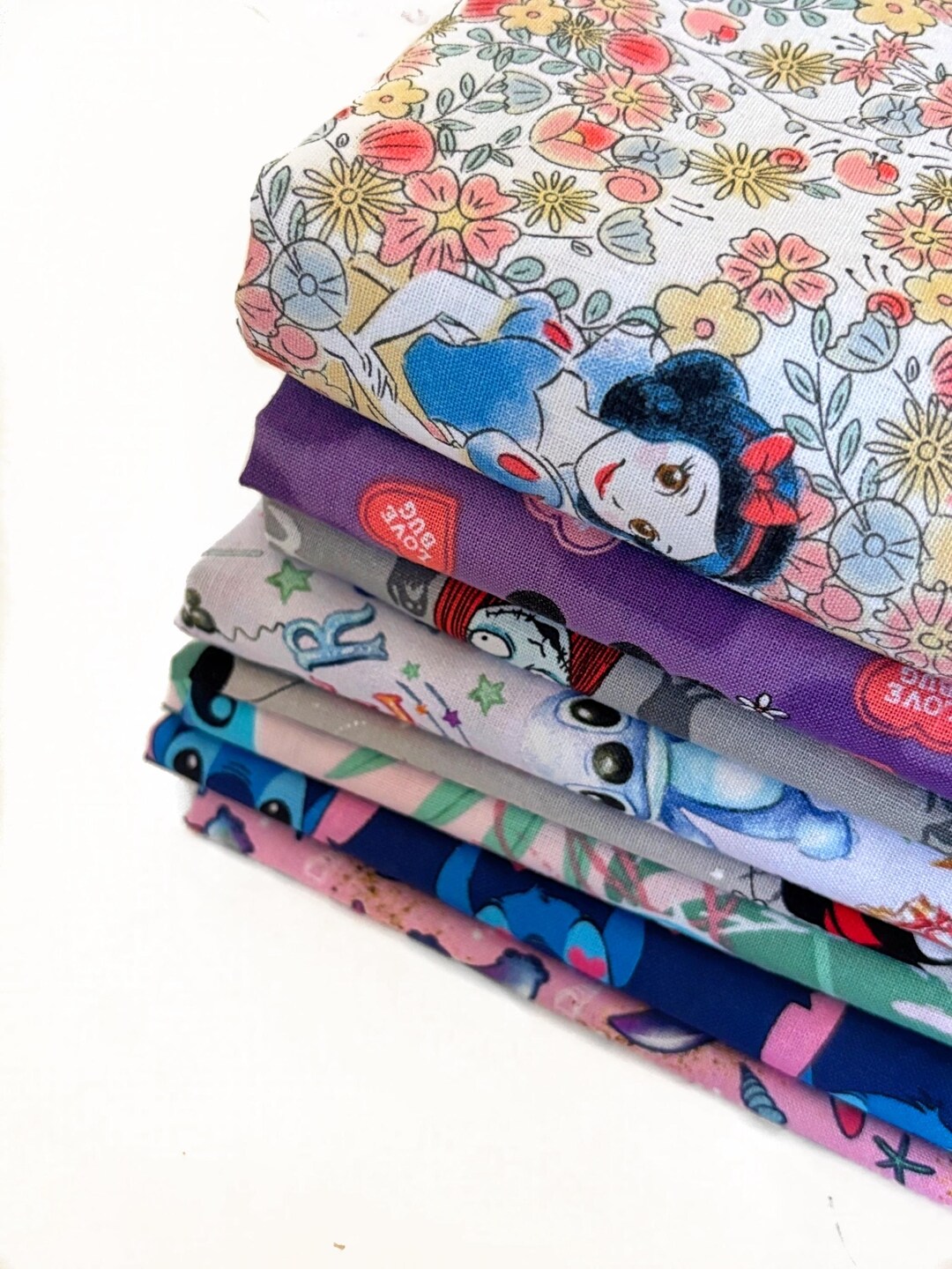 Disney Quarter Fabric, Fat Quarters, Mickey Mouse Fabric , Stitch ...