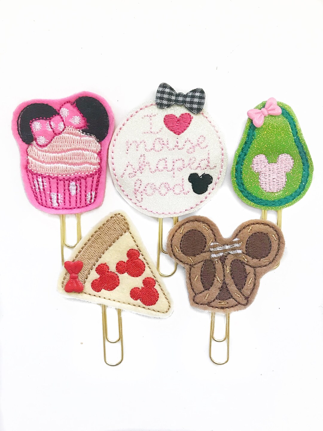 Mouse Shaped Food Paper Clip Set / Felt Planner Clip / Felt Bookmark ...