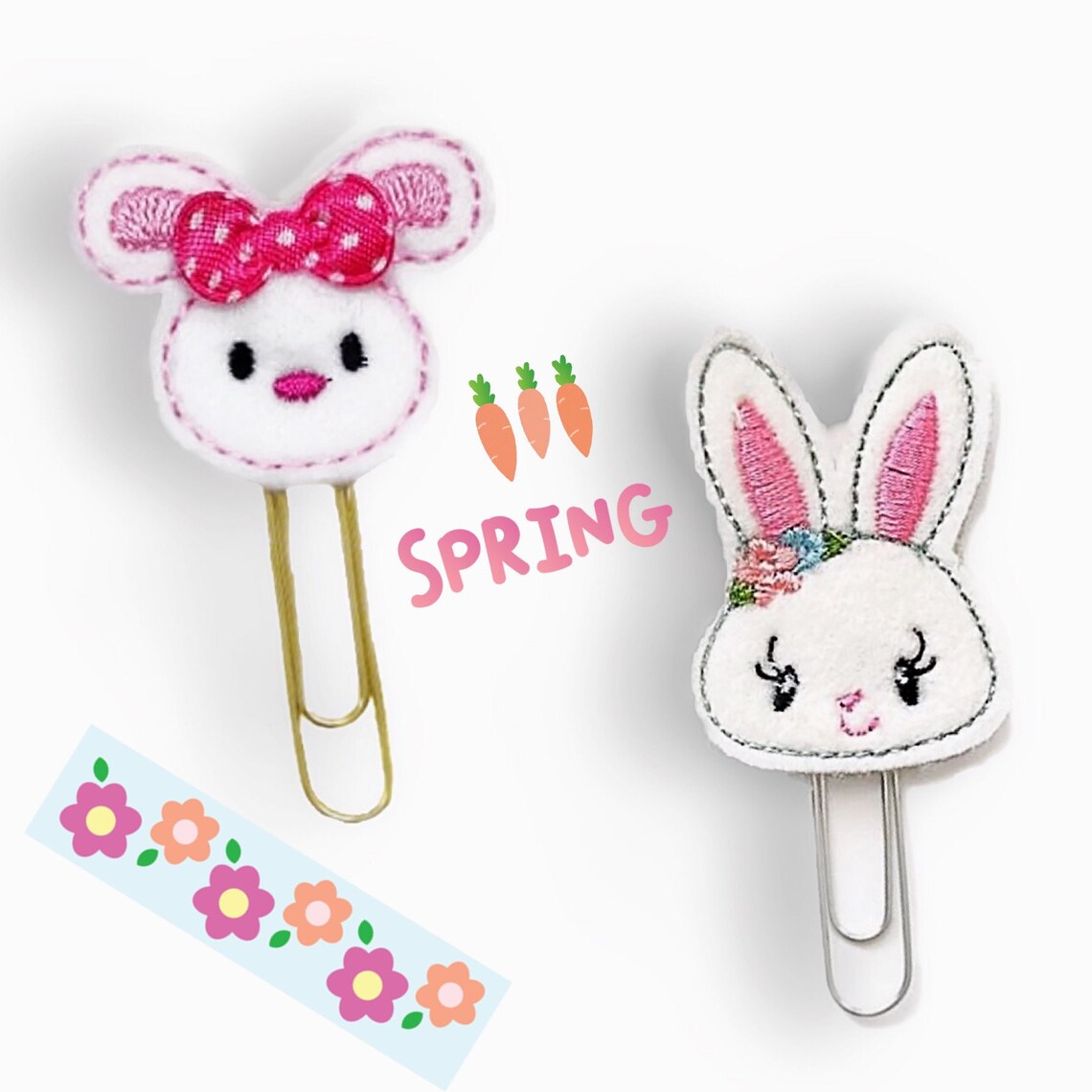Easter Bunny Planner Clip Paperclip Planner Bookmark / Felt - Etsy