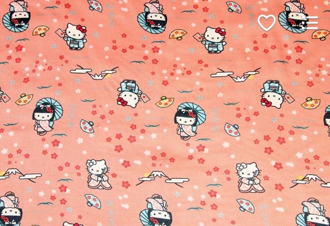 Hello Kitty Silky Fabric , Sheer Fabric , Kawaii Fabric - Etsy