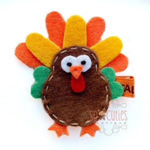 Turkey Felt Hair Clip / Thanksgiving Hair Clip / Baby Hair | Etsy