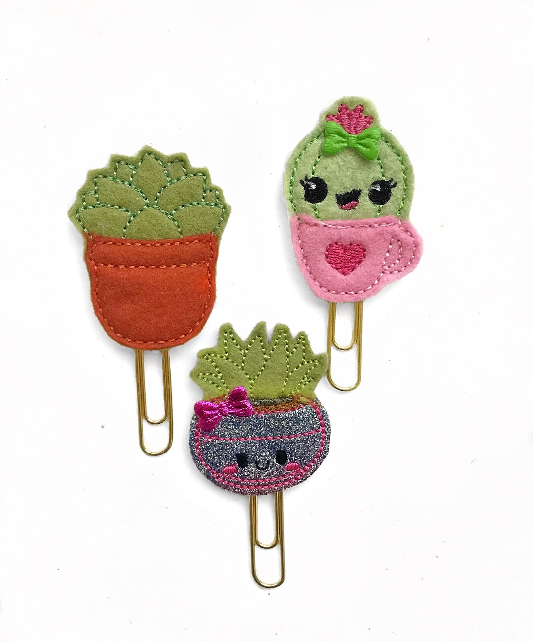 Cute Succulent and Cactus Felt Planner Clip / Paper Clip / Felt ...