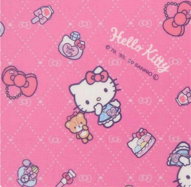 Hello Kitty Laminated Fabric , Water Resistant Fabric , Kawaii Fabric ...
