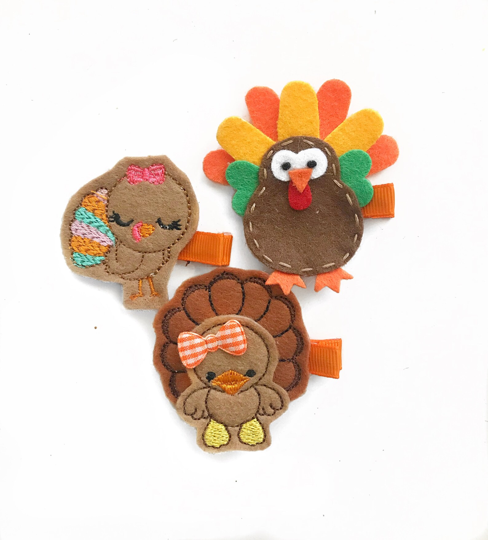 Turkey Felt Hair Clip / Thanksgiving Hair Clip / Baby Hair - Etsy