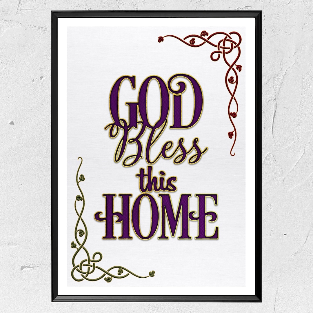 3 Designs of God Bless This House Print | Home Blessing | Catholic Wall ...