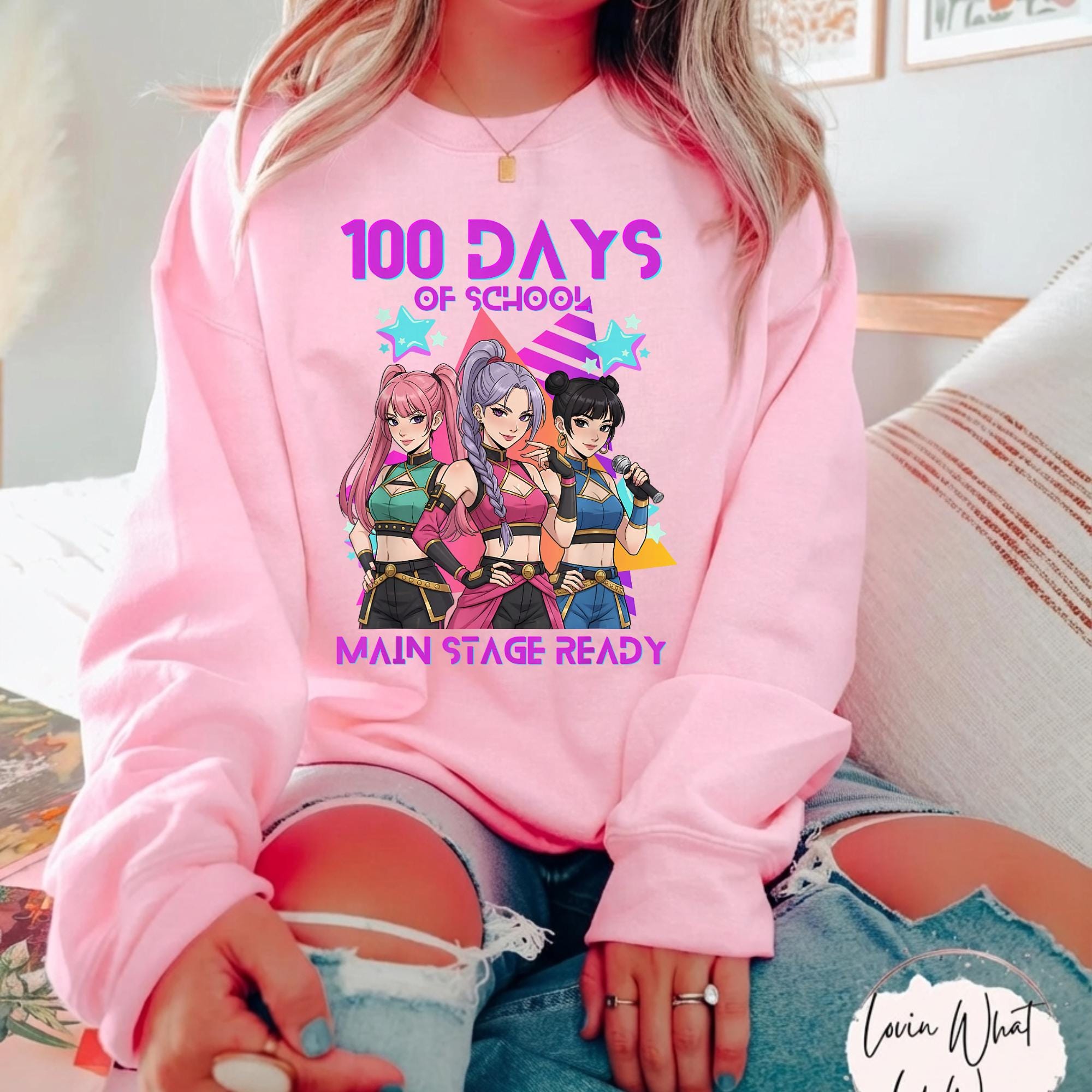 100 Days Smarter K-pop PNG, Cute 100th Day of School Cartoon Idol Girls ...