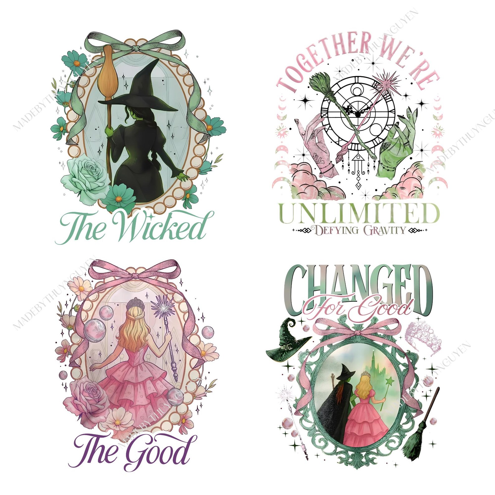 Wicked Changed for Good PNG Digital Download, Glinda Elphaba PNG, Pink ...