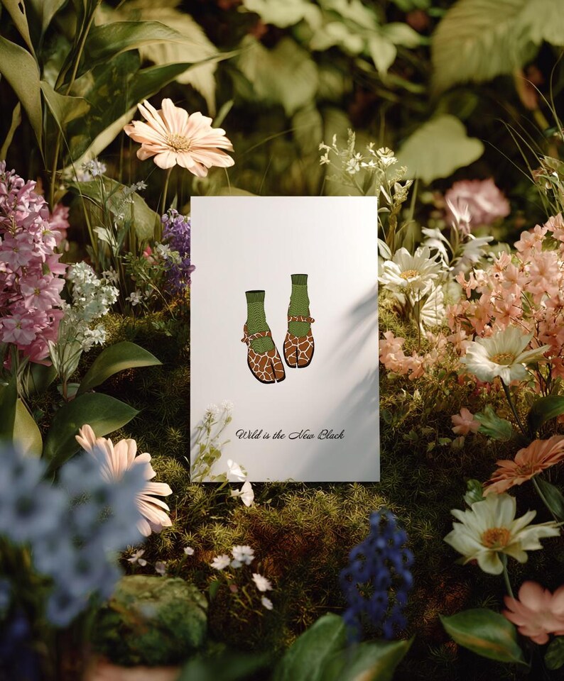 Giraffe Tabi Shoes Art Print – Fashion Illustration Printable – Quirky ...