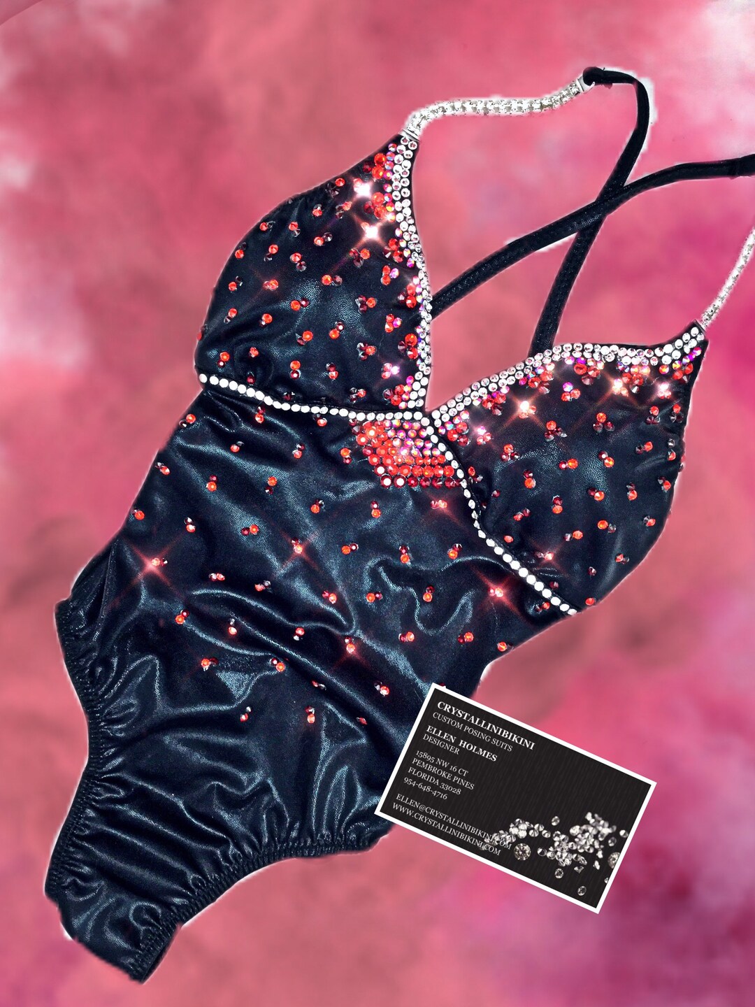 Black/red Fit Model One Piece Competition Suit - Etsy