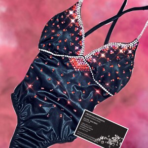 Black/red Fit Model One Piece Competition Suit - Etsy