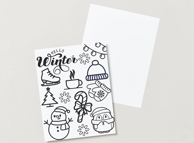 Winter Coloring Page | Digital & Instant Access - Etsy